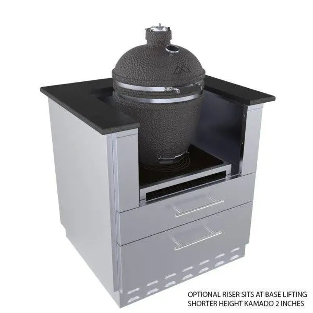 Sunstone SAC30KBDC 30" kamado base cabinet with kamado grill installed ...